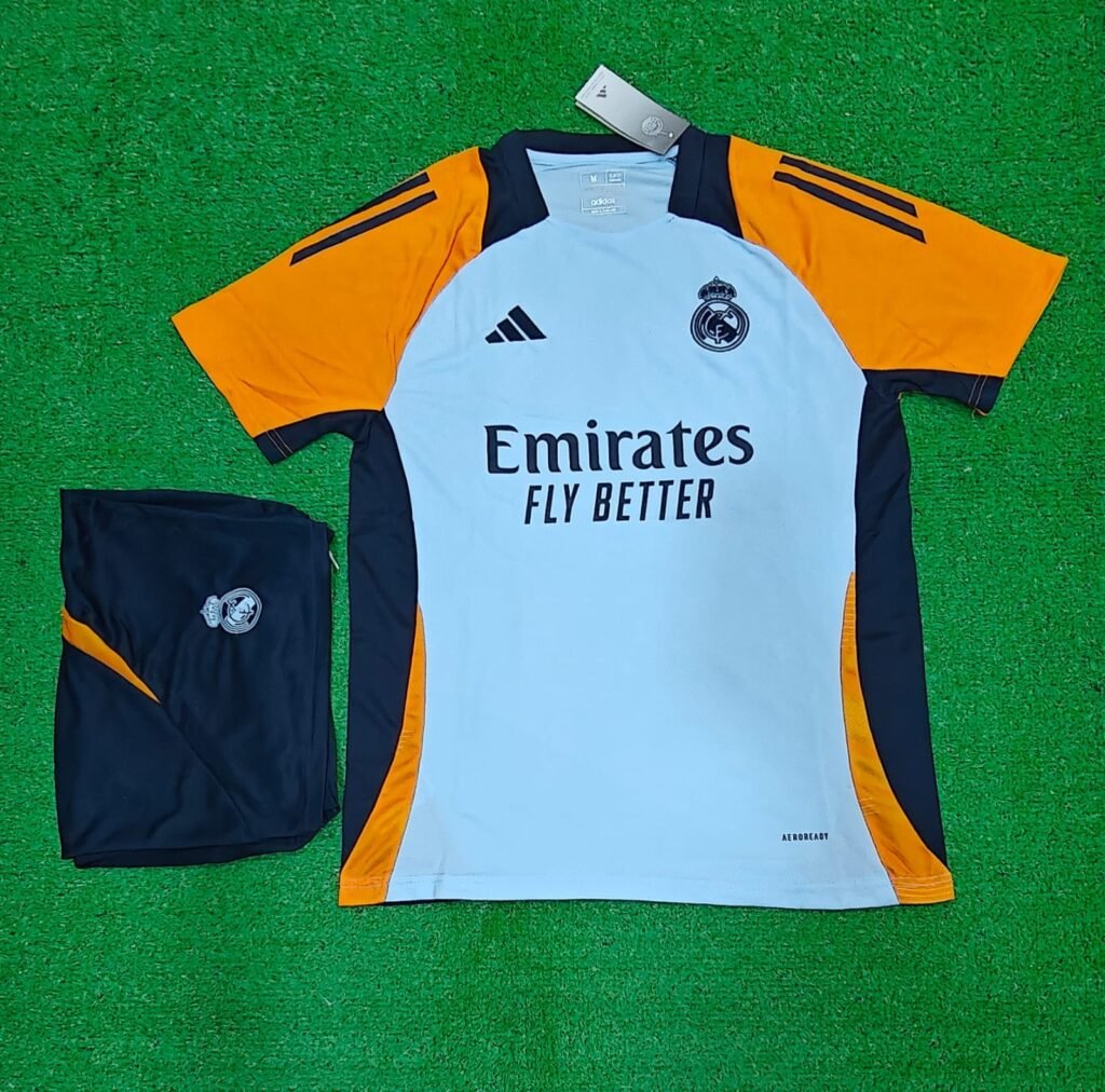 Real Madrid Blue And Orange training kit 24-25 jersey and shorts ...